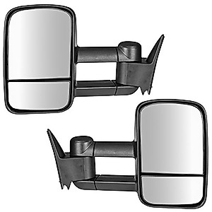 Trail Ridge Tow Mirror Manual Black Pair Set of 2 for GM C/K Pickup SUV