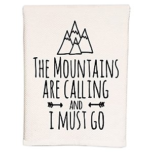 Moonlight Makers Waffle Hand Towel, Classic Weave Design, Ultra Absorbent Dish Cloth, Bathroom/Kitchen Hand Towel, Soft Cotton, Home Decor (Mountains Are Calling)
