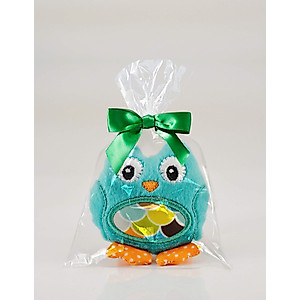 Purple Q Crafts Clear Plastic Cellophane Bags with 4" Colored Twist Ties for Gifts Party Favors (9"x12" 50 Pack)