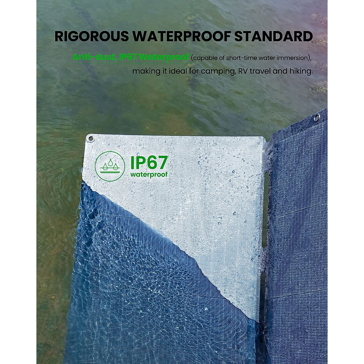 StormRock 200W Solar Panel for Portable Power Station, Foldable Solar Charger with IP67 Waterproof, ETFE Film, Adjustable Kickstand, Monocrystalline Power Charger Kit for Outdoor Camping, Off-Grid