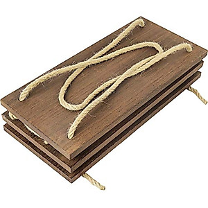 Greenco Decorative Rustic Jute Rope Wall Hanging Floating Shelves, Distressed Wood, 3 Tier .