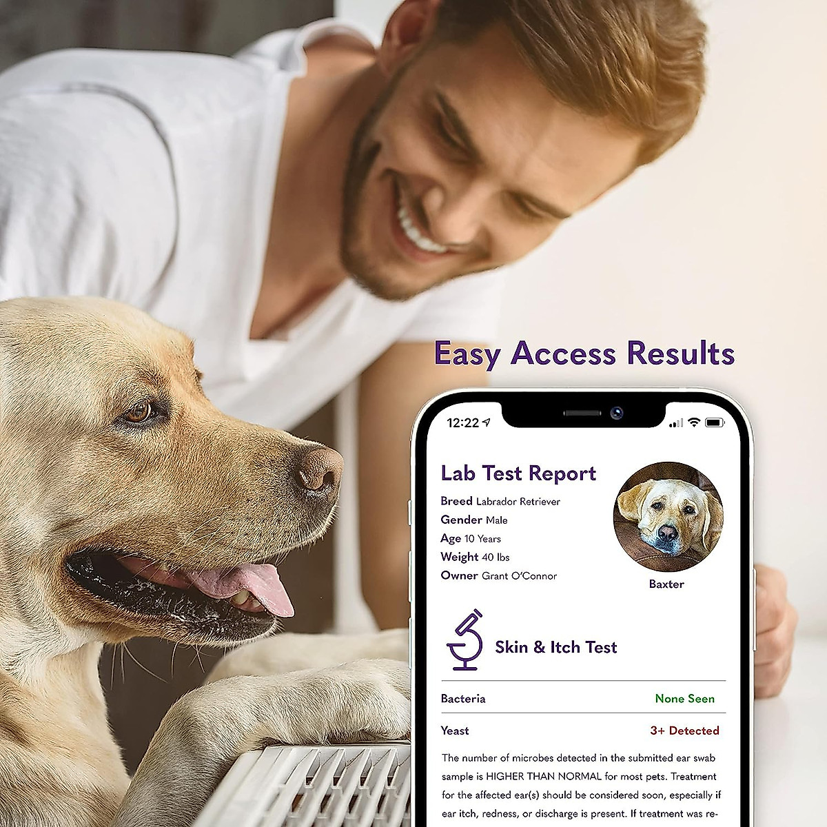 MySimplePetLab Dogs Itch and Skin Test Kit | Fast and Accurate Detection of Yeast and Other Skin Irritaions | Mail-in Dog Itchy Skin Test Used for Irritated, Itchy, or Smelly Skin