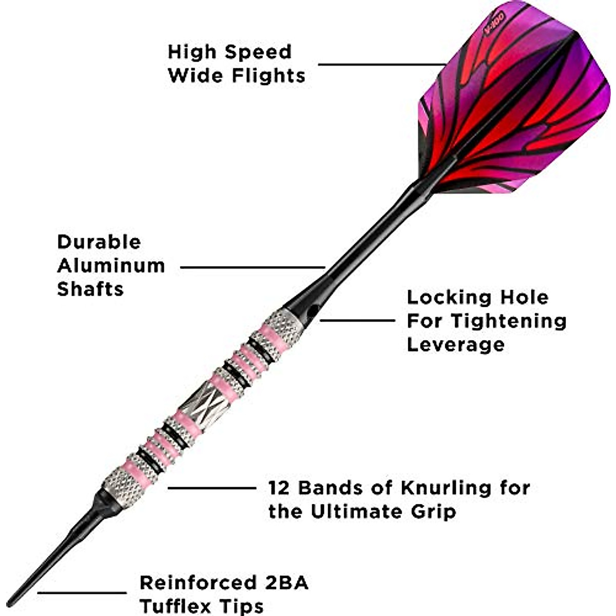 Viper Wings 80% Tungsten Soft Tip Darts with Storage/Travel Case, 16 Grams