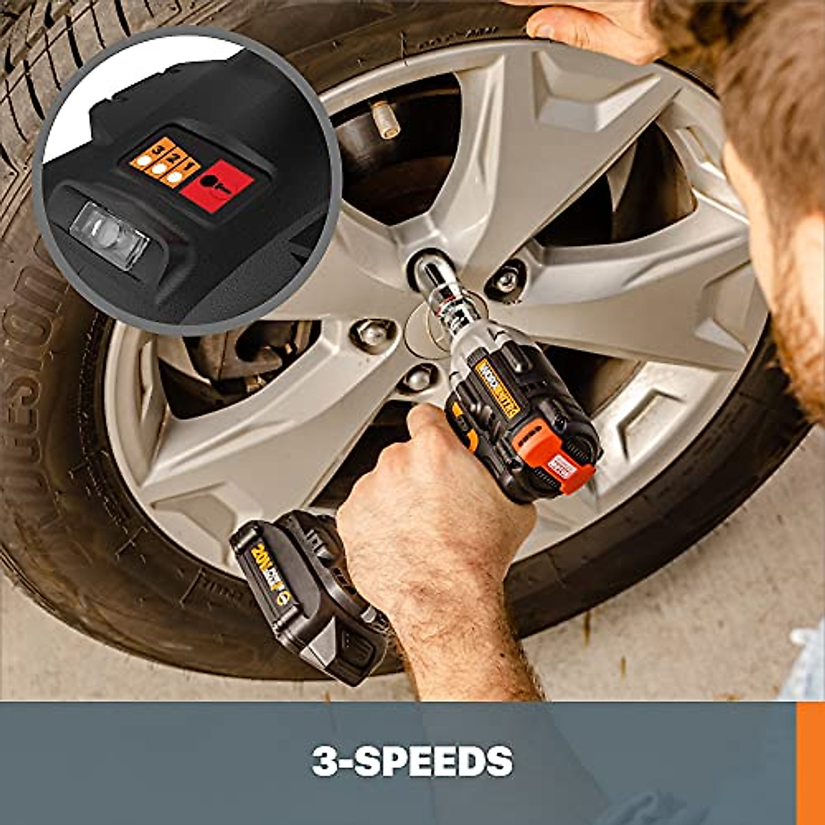 WORX Nitro WX272L.9 20V Power Share 1/2” Cordless Impact Wrench with Brushless Motor (Tool Only)