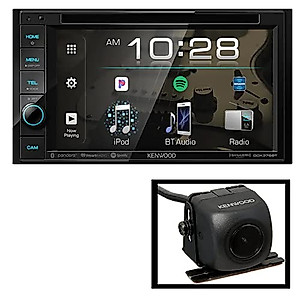 Kenwood DDX376BT Double DIN in-Dash 6.2” DVD Receiver with Bluetooth | Car Stereo Receiver | Clear Resistive Touch Panel | Plus Kenwood CMOS-130 Rearview Camera with Universal Mounting Hardware