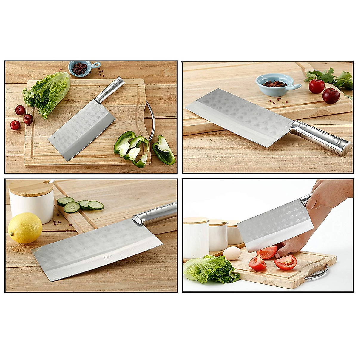 SUENOS Meat Cleaver 8.5 Inch Cleaver Knife, Stainless Steel Chinese Butcher Knife, Vegetable Knife For Home Kitchen And Restaurant