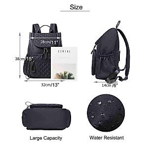 PAOIXEEL Diaper Bag Backpack with Stroller Clips, Lightweight Water-Resistant Nylon Travel Backpack