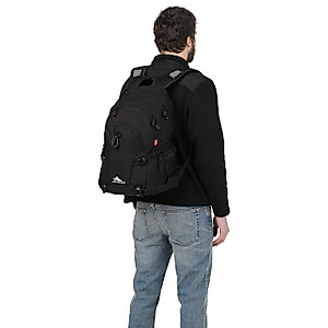 High Sierra Loop-Backpack, School, Travel, or Work Bookbag with tablet-sleeve, Black, One Size