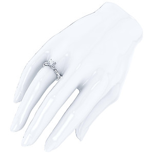 10k White Gold 4-Prong Petite Twisted Vine 1CT Princess Cut Genuine Moissanite Engagement Ring Promise Bridal Ring (6)