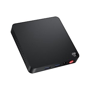 T5 Mini PC,Intel Processor N4020(up to 2.8GHz,4M Cache),Mini Computer with 4GB RAM+64GB eMMC,Dual Screen Display,HDMI+DP,USB3.0,2.4G/5GHz Dual WiFi 5, BT5.0,Gigabit Ethernet,Auto Power On