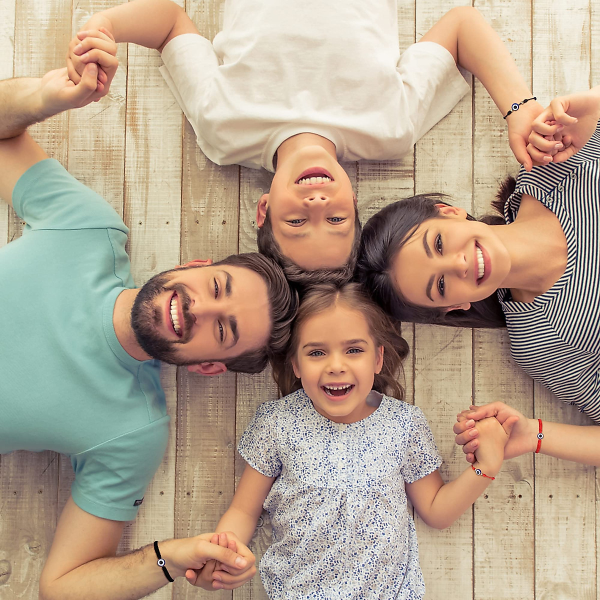 Sanfenly Evil Eye Bracelets for Women Men Mal De Ojo Bracelets Knot Red Black Blue Hamsa Beaded Mexican Protection Evil Eye Bracelets Pack