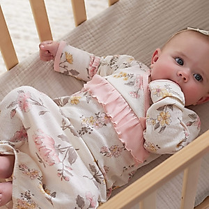 Just Born Unisex Baby 1-Pack Side Opening Gown, Vintage Floral, 0-6 Months