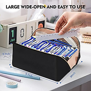 rlokosfb Large Capacity Pencil Case,Portable Pencil Pouch Opens Flat for Easy Access,Durable Pen Bag with Smooth Zipper for Office School Teen Girl Boy Men Women Adult