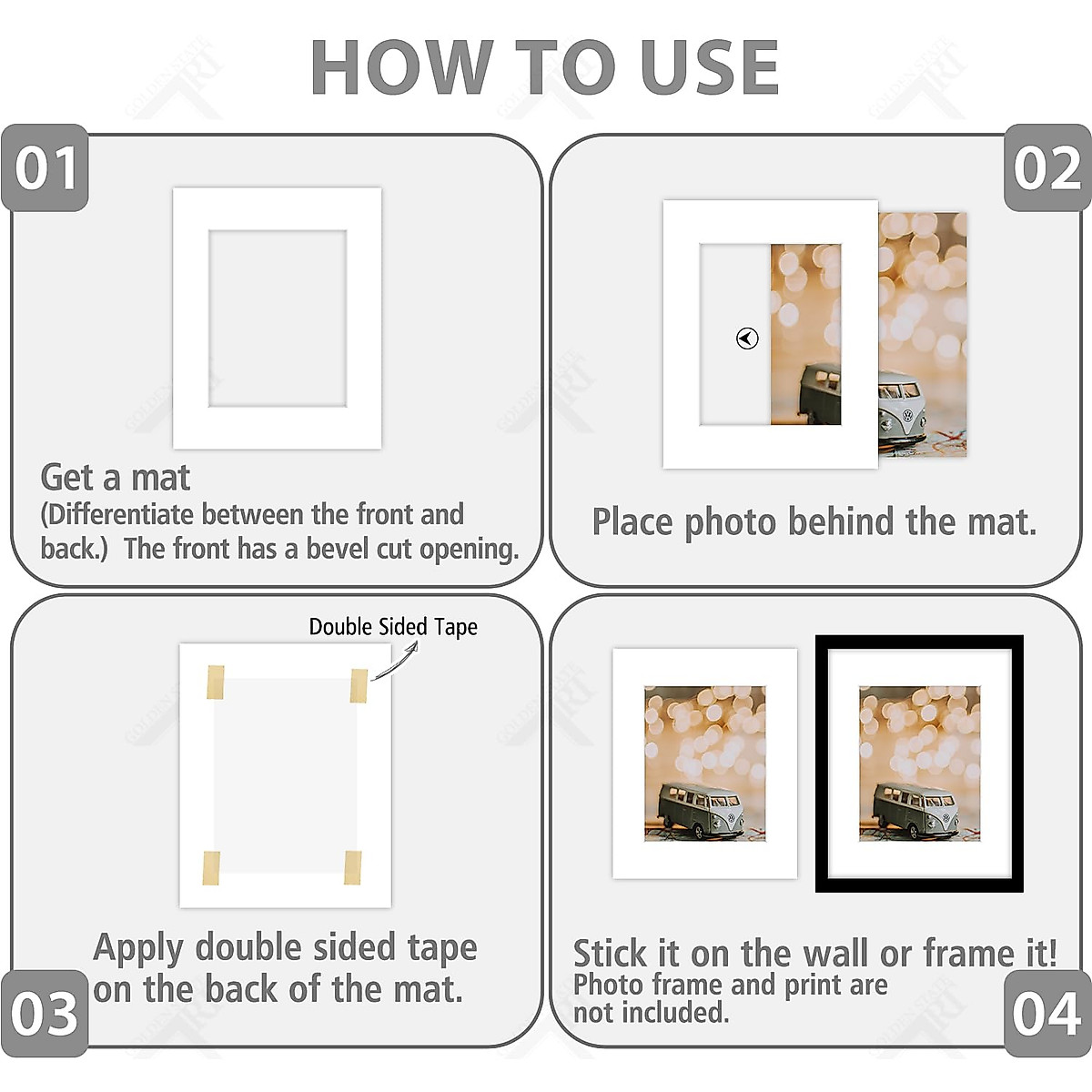 Pack of 10 16x20 WHITE Picture Mats with White Core Bevel Cut for 11x14 Pictures