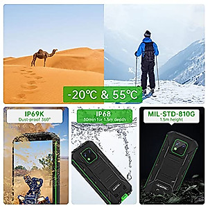 OUKITEL 12500mAh Battery Rugged Phone WP18 Pro, 5.93''HD+ Screen 4GB+ 64GB Android 12 Rugged Smartphone Unlocked, IP68 Waterproof 4G LTE Dual Cellphones, GSM T-Mobile Cell Phone, GPS/OTG/NFC