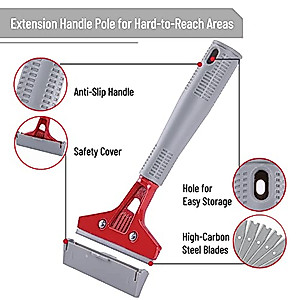 Bates- Razor Blade Scraper, 4" Scraper Tool with 10 Extra Scraper Blades, Paint Scraper Tool, Floor Scraper, Razor Scraper, Glass Scraper, Scraper for Cleaning, Window Scraper, Cleaning Scraper