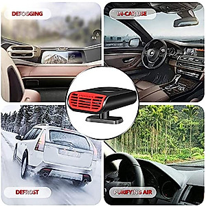 Car Heater, Portable Automobile Heater 12V Fast Heating/Cooling Defrost and Defogger, Electronic Vehicle Heater That Plug into Cigarette Lighter, Handheld Windscreen Fan 2 in 1 Demister for All Car