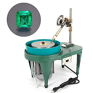 Gem Faceting Machine, 2800RPM Jade Stone Angle Machine 110V 180W Jade Grinding Polishing Machine Rock Jewelry Polisher Flat Grinder with Manipulator for Jewelry Making Polishing & Buffing