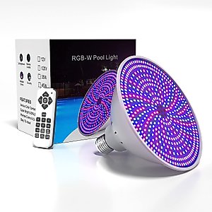weipute Pool Lights, 120V 45W LED Pool Light with Remote Control, Color Changing Pool Light Bulb Replacement for Inground Pool