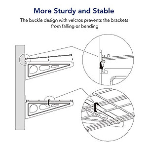FLEXIMOUNTS 12-inch-by-72-inch 2 tier Wall Shelf Garage Storage Rack Wall Mounted Floating Shelves,1x6ft ,Black, 2-Pack