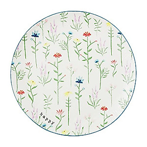 Mud Pie Floral Platter, Round, 12" dia