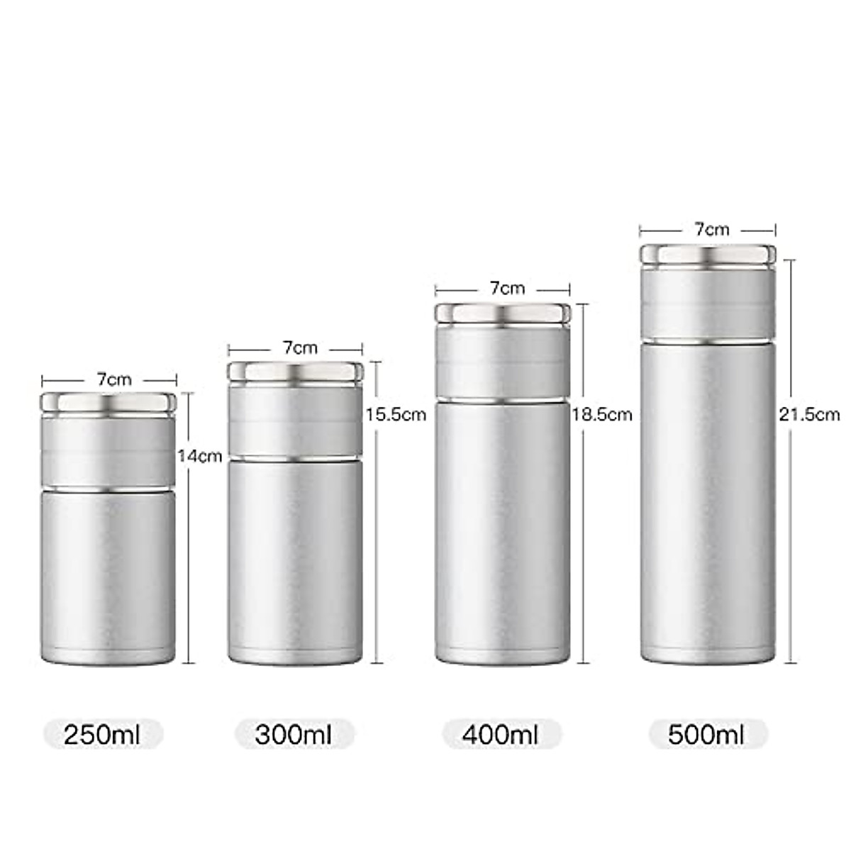 XDCHLK Portable Thermos Mug Cup 316 Stainless Steel Vacuum Insulation Flask Tea Water Bottle Thermal Thermocup (Color : D, Size : 400ml)