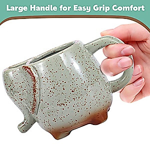 LIAVOEIZ Elephant Tea Mug with Tea Bag Holder,Elephant Tea Cup