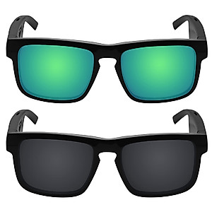 Galvanic Replacement Lenses & Charging Cable for BOSE Tenor BMD0010 Sunglasses - Jade + Black Polarized