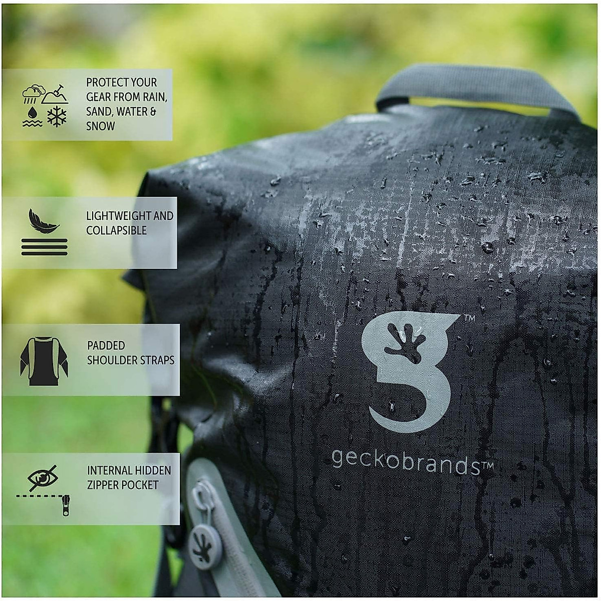 geckobrands Endeavor Waterproof Backpack, Ocean geckoflage