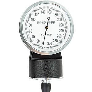 LINE2design Adult Blood Pressure Cuff - School Safety Deluxe Aneroid Sphygmomanometer with Cuff and Carrying Case Trauma Kits Black