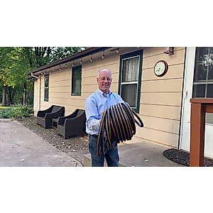 Atlantic Heavy Duty Garden Hose 1 ft x 5/8 Inch Black Color, Short Connection Leader Hose with Solid Brass Connectors (1 Foot)