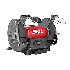 SKIL 3.0 Amp 8 In. Bench Grinder with Built-in Water Cooling Tray & LED Work Light - BI9502-00