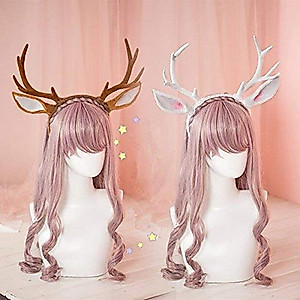 Handmade 20CM White Simulation Plastic Deer Antlers DIY Cosplay Animals Horn Headband Deer Home Decor (White)