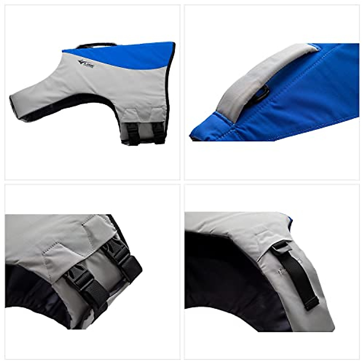 Dog Life Jacket, Sport Style Dog Float Coat with Excellent Buoyancy, Stylish Dog Swimming Safety Vest with Rescue Handle for Small Medium Large Dogs Blue M