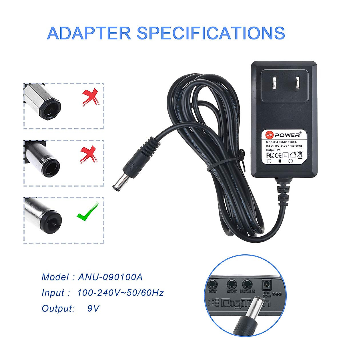 PKPOWER 6.6FT Cable AC/DC Adapter for Brother P-Touch 1300 1800 1810 2200 2210 ; Brother Printer PT-2700 PT-2710 PT-7100 PT-2430PC Power Supply Cord;