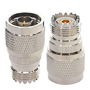 Boobrie N Male to UHF Female SO-239 Connector SO239 Jack to N-Type RF Coaxial Coax Cable Adapter for Antenna/Wireless LAN Device/WiFi/Radio/Coaxial Extension Cable Pack of 2