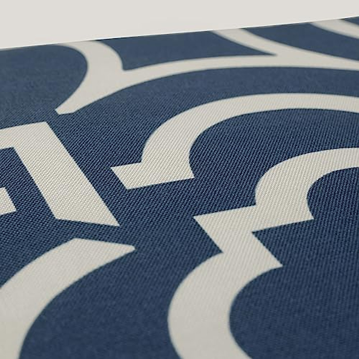 Pillow Perfect Trellis Indoor/Outdoor Chair Seat Cushion, Tufted, Weather, and Fade Resistant, 19" x 19", Blue/White Carmody, 2 Count