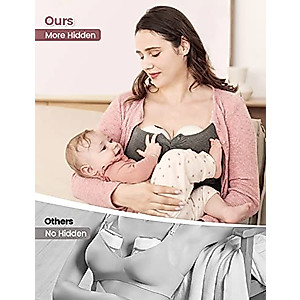 Momdiary Hands Free Breast Pump – Wearable Breast Pump with Ergonomic Baby Mouth for Painless Lactation – Portable Electric Pump with 4 Modes and 9 Levels – Compact and Comfortable Wireless Pump