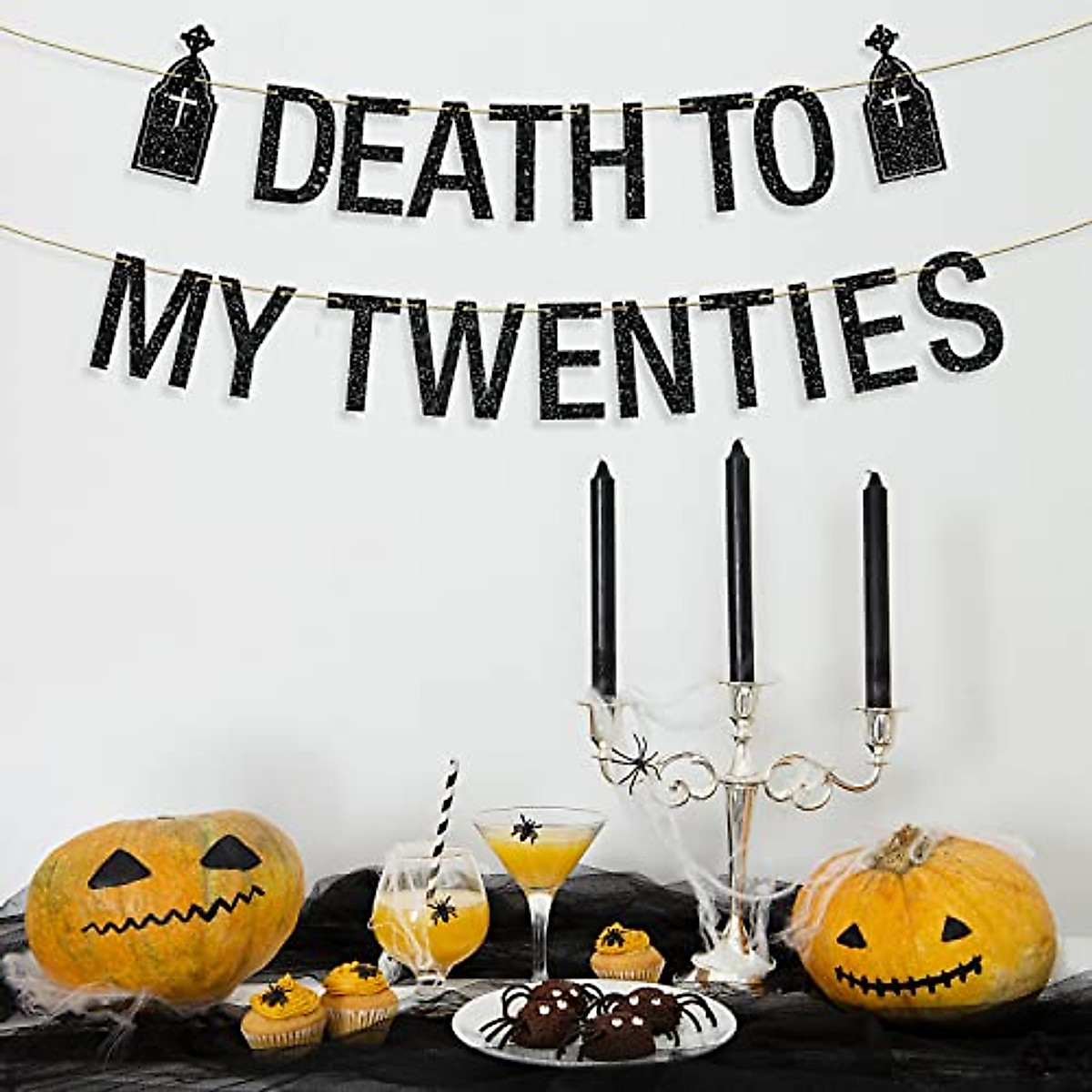 Death To My Twenties Banner, Death to My 20s Decorations, 30th Birthday Banner, Funeral for My Youth, 30th Birthday Party Decorations Black Glitter