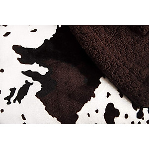 Tadpoles Double Layer Baby Blanket - Sherpa Cowhide Print | 30" x 40" | 100% Super Soft Plush Polyester Microfiber | Ideal as a Swaddle Blanket, Stroller Cover, Crib Blanket, Baby Shower & More