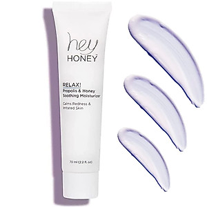 Hey Honey Skincare Relax, Fast Acting Rosacea Treatment & Redness Relief - Dermatologically Tested Calming Moisturizer For Sensitive Skin Oil- Free with Honey & Propolis Anti-Aging Benefits | 2.2 Oz