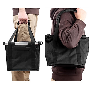 Sisenny Bike Basket Folding Small Pet Cat Dog Carrier Front Removable Bicycle Handlebar Bag Quick Release Detachable Cycling Holder Storage Basket