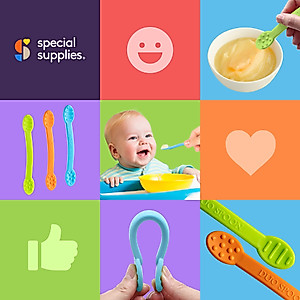 Special Supplies Duo Spoon Oral Motor Therapy Tools, 3 Pack, Textured Stimulation and Sensory Input Treatment for Babies, Toddlers or Kids, BPA Free Silicone with Flexible, Easy Handle