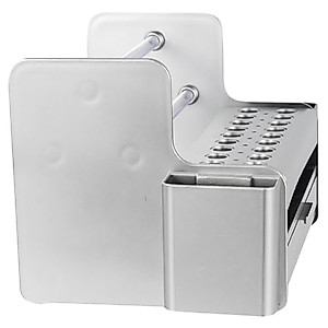Uonlytech Tool Storage Box Screwdriver Storage Rack Portable Tool Organizer Tool Organizer Rack Tool Storage Holder Portable Tool Storage Rack Desktop Tool Organizer Holder Tools Silver Pe