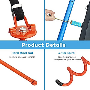 MIXXIDEA 16.2 Inch Orange Folding Ring Spiral Ground Anchors Metal Ground Stakes Dog Tie Out Stake Spiraling Anchor Trampoline Anchors for Tent, Securing Trampolines, Garden Fence Sheds Swings, 4 Pack