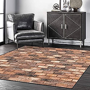 Indoor/Outdoor Area Soft Rug Grungy Old red Brick Wall Seamless Background Texture Photo Pattern Floor Rugs Table Chair Mats Home Living Room Coffee Table Non-Slip Carpet Home Decoration Gifts