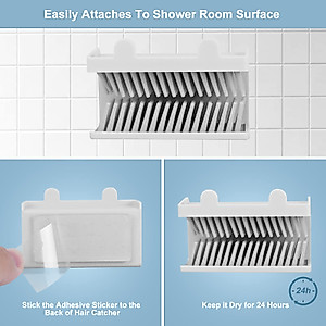 Hair Catcher, Reusable Shower Wall Hair Collector Hair Trap for Drain Protector, Silicone Hair Catcher for Bathroom Bathtub