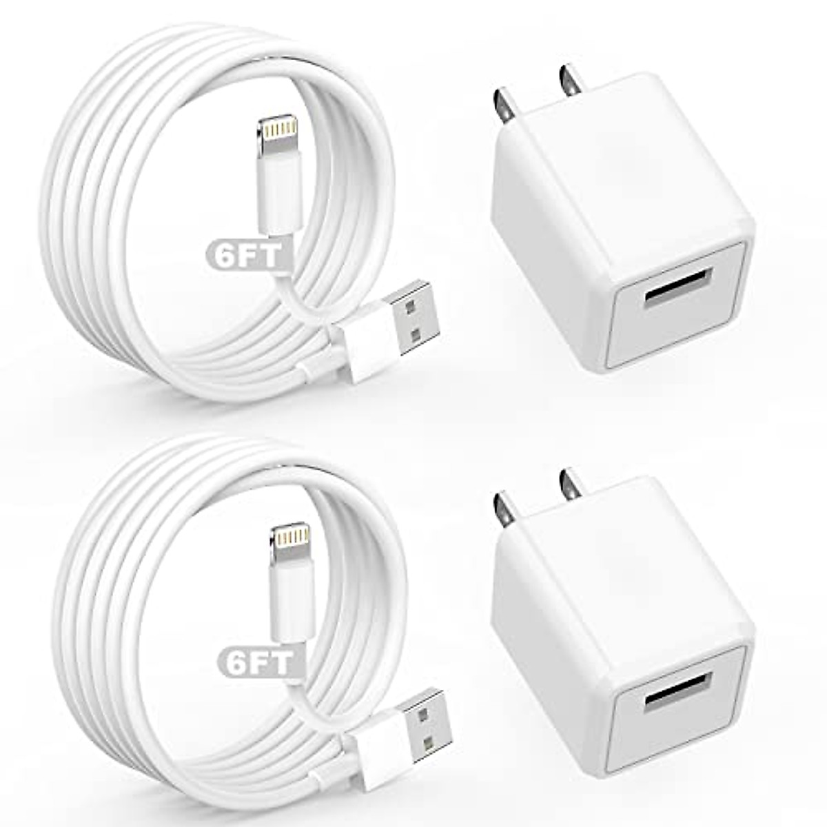 iPhone Charger,Cube Apple Charger iPhone[Apple MFi Certified]2Pack 6FT Lightning Cable Quick Fast Charging Cord USB Wall Chargers Travel Plug Adapter for iPhone 13/12/11/10/X/8 Plus/XR/XS Max/SE/iPad