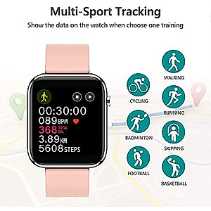 HCHLQL Smart Watch for Android iOS Compatible iPhone Samsung, 1.75'' Touchscreen Fitness Tracker Bluetooth Smartwatch with Call/SMS/Heart Rate/Pedometer for Men Women Kids (Orange)