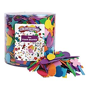 Colorations Bucket of Fun Foam Shapes Multicolor Arts and Crafts Material for Kids (1/2 lb.)